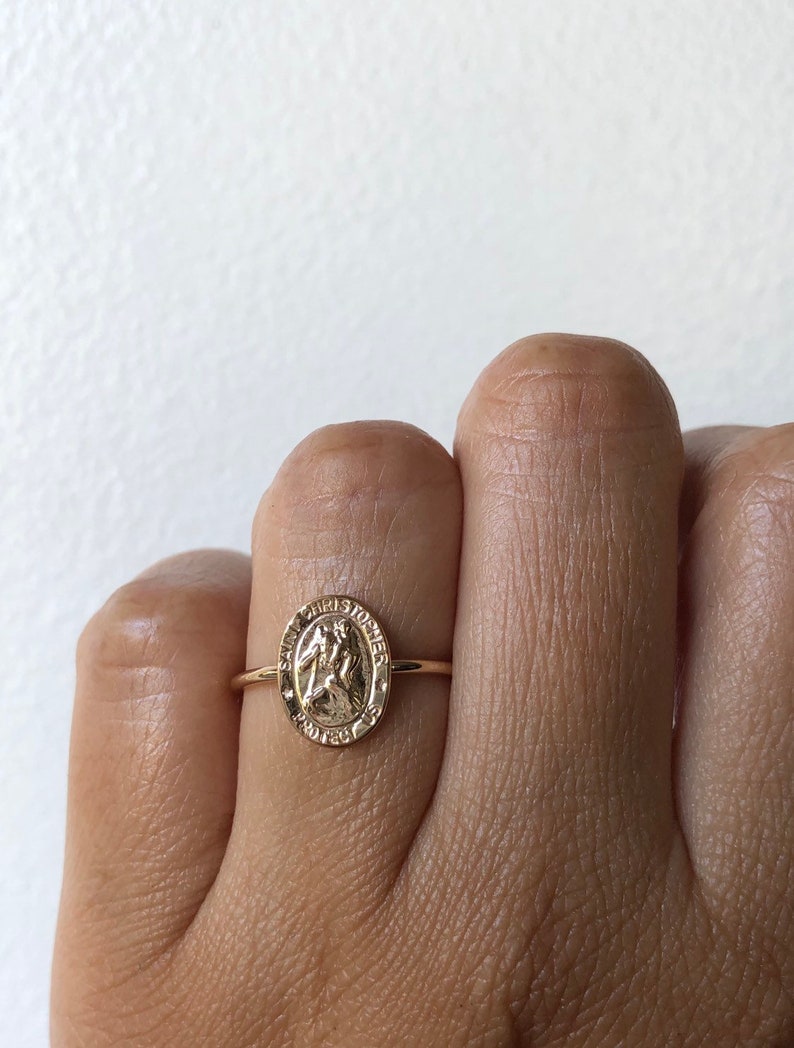 Small St. Christopher Medal, St. Christopher Ring, St. Christopher ...