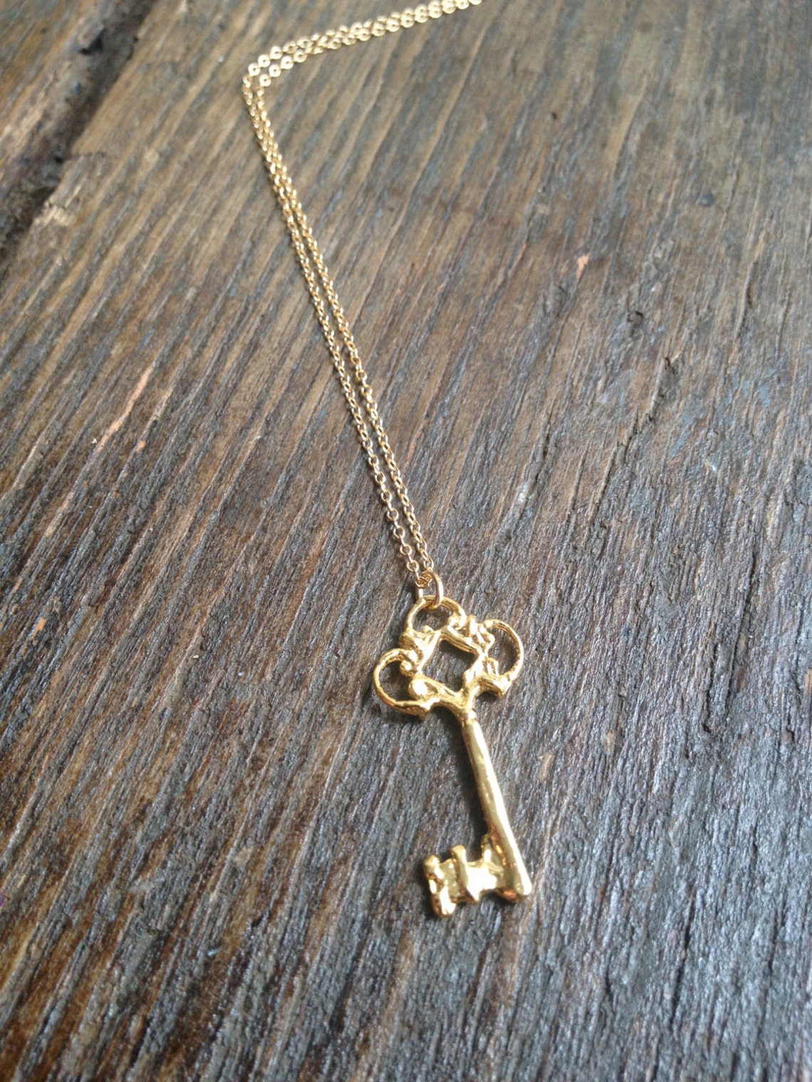 Skeleton Key Necklace Gold Key Key Necklace Key Charm - Etsy