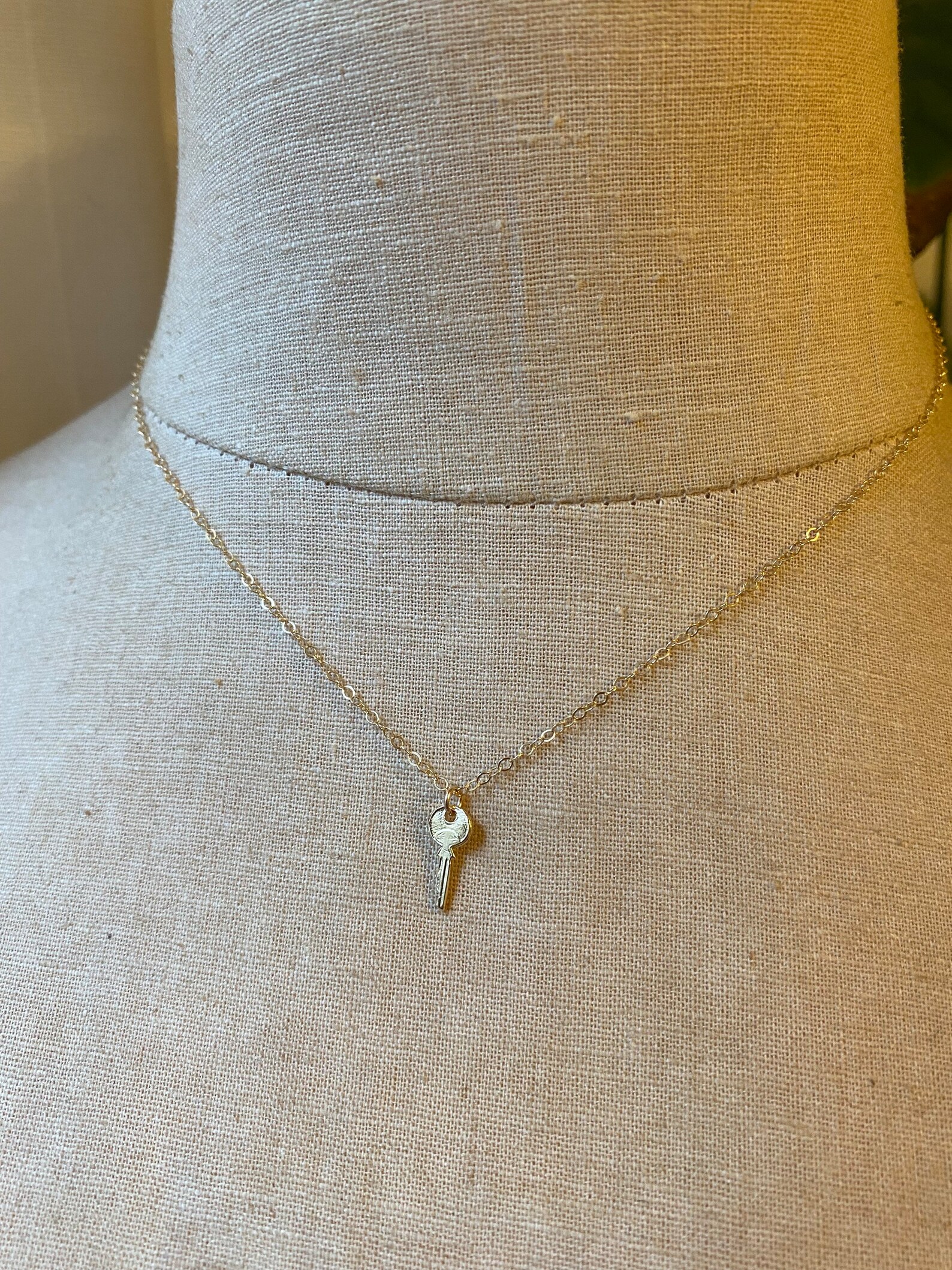 Little Golden Key Necklace Gold Key Key Necklace Skeleton - Etsy