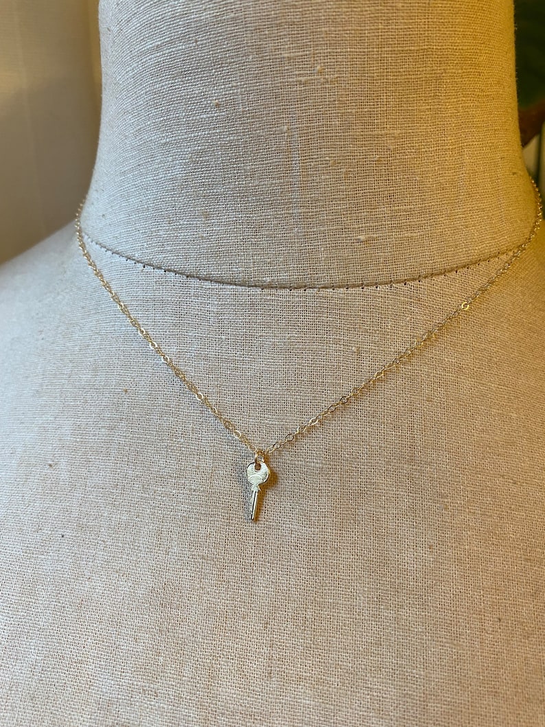 Little Golden Key Necklace Gold Key Key Necklace Skeleton - Etsy