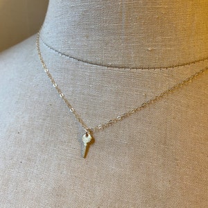 Little Golden Key Necklace, Gold Key, Key Necklace, Skeleton Key ...