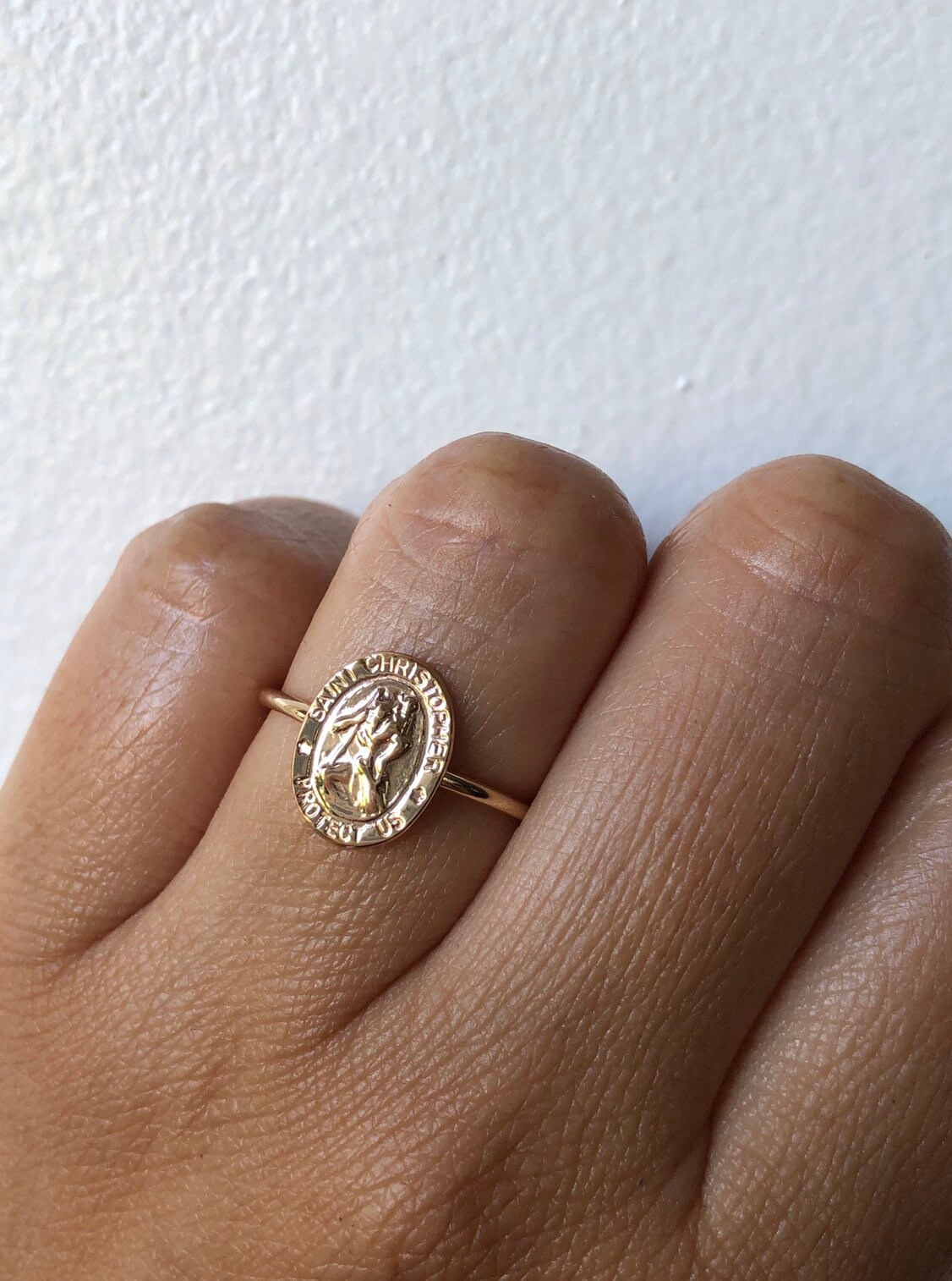 Small St. Christopher Medal, St. Christopher Ring, St. Christopher ...