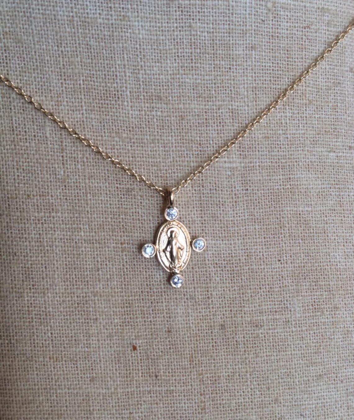 Gold Miraculous Medal Diamond Miraculous Medal Virgin Mary - Etsy