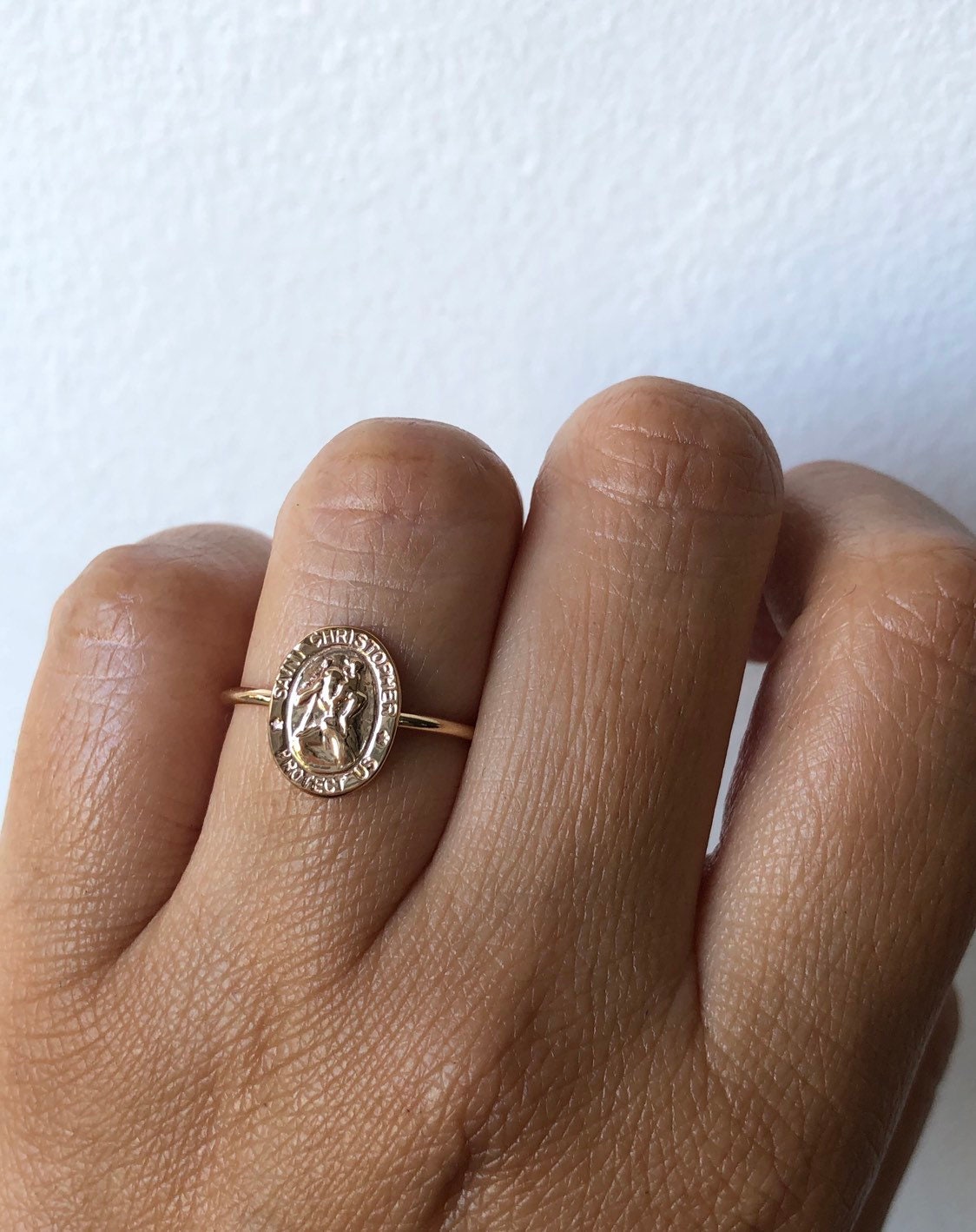Small St. Christopher Medal, St. Christopher Ring, St. Christopher ...