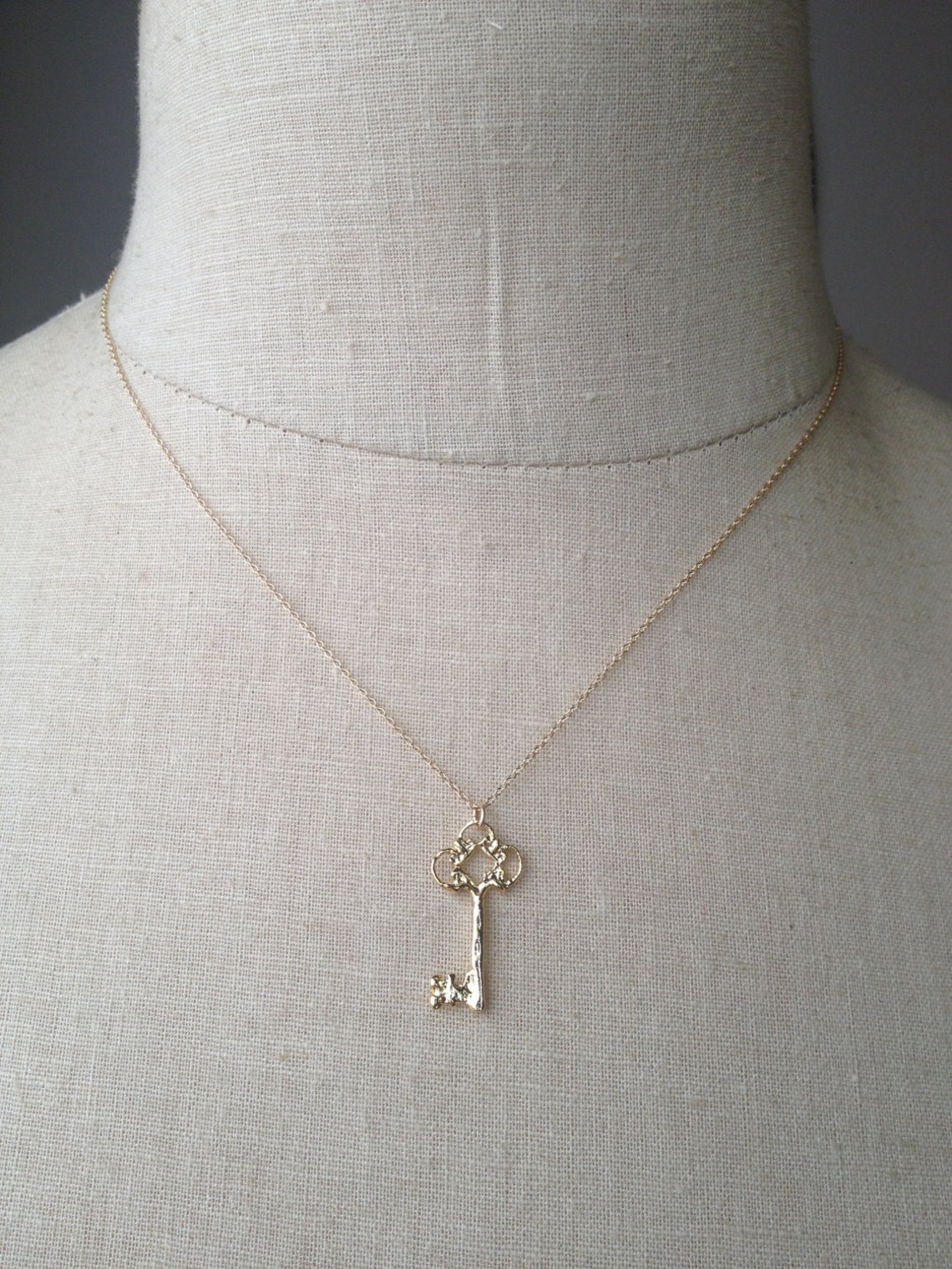 Skeleton Key Necklace Gold Key Key Necklace Key Charm - Etsy
