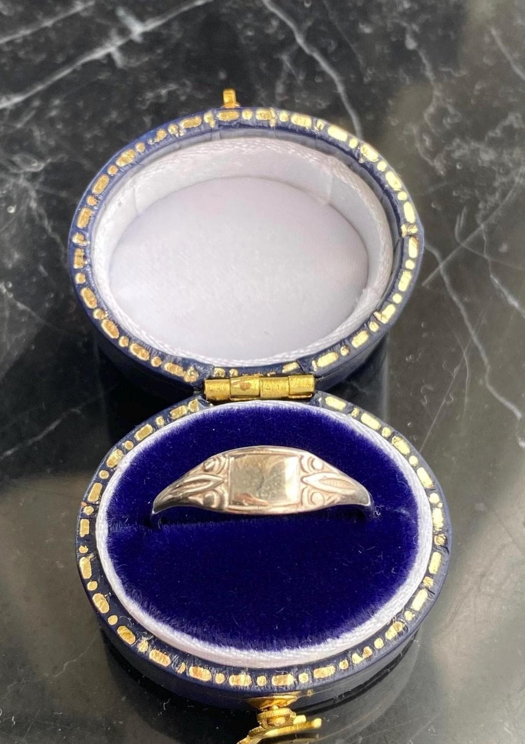 Sterling Silver Baby Signet Ring, Antique Baby Signet Ring, Vintage Baby Signet Ring, Signet ...