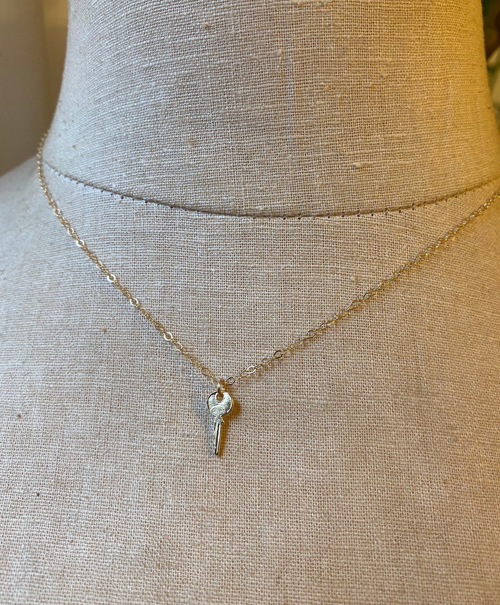 Little Golden Key Necklace Gold Key Key Necklace Skeleton - Etsy