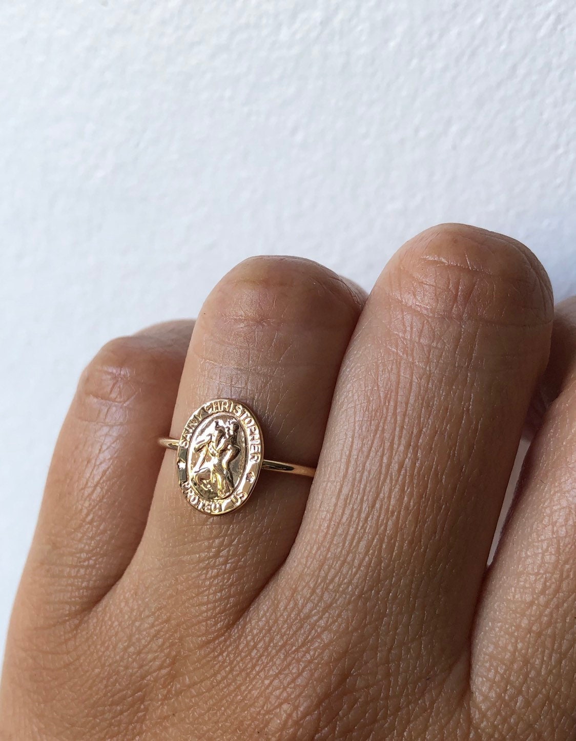Small St. Christopher Medal, St. Christopher Ring, St. Christopher ...