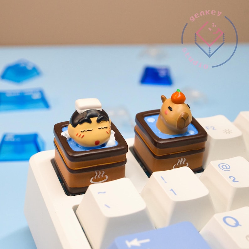 Capybara Onsen Winter SPA - Artisan Keycaps, Custom Handmade Keycaps ...