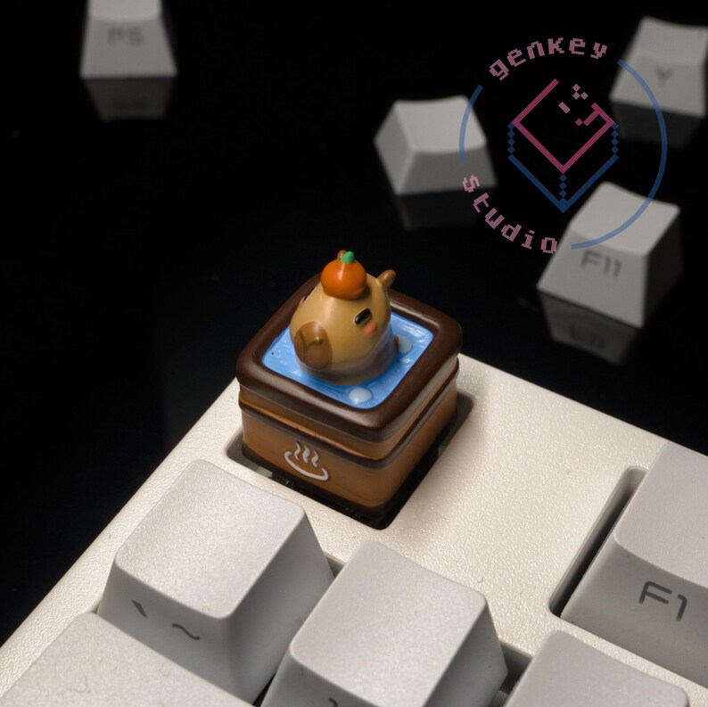 Capybara Onsen Artisan Keycaps, Custom Handmade Keycaps for Mechanical ...