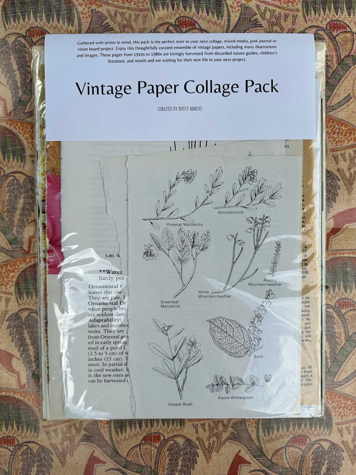 Vintage Paper Collage Pack | Large 9x12 Inch Curated Bundle for Collage ...