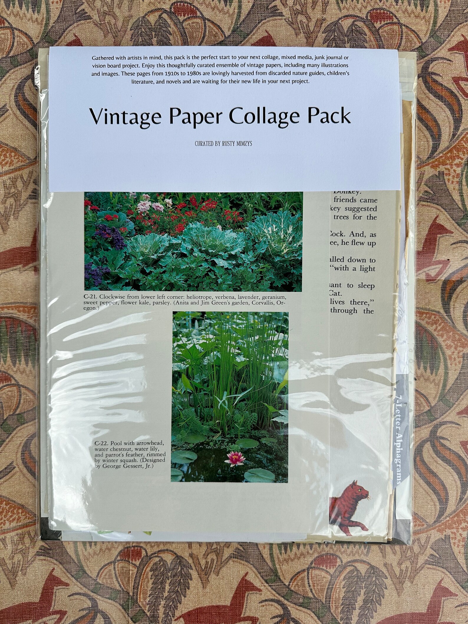 Vintage Paper Collage Pack | Large 9x12 Inch Curated Bundle for Collage ...