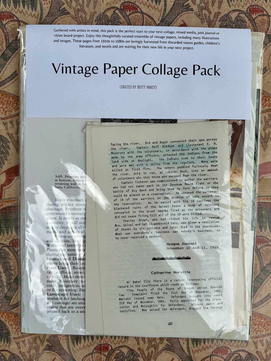 Vintage Paper Collage Pack | Large 9x12 Inch Curated Bundle for Collage ...