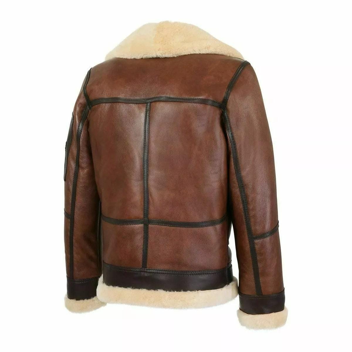 New Handmade Stylish Sheepskin Mens Bomber Jacket B16 Winter Jacket ...