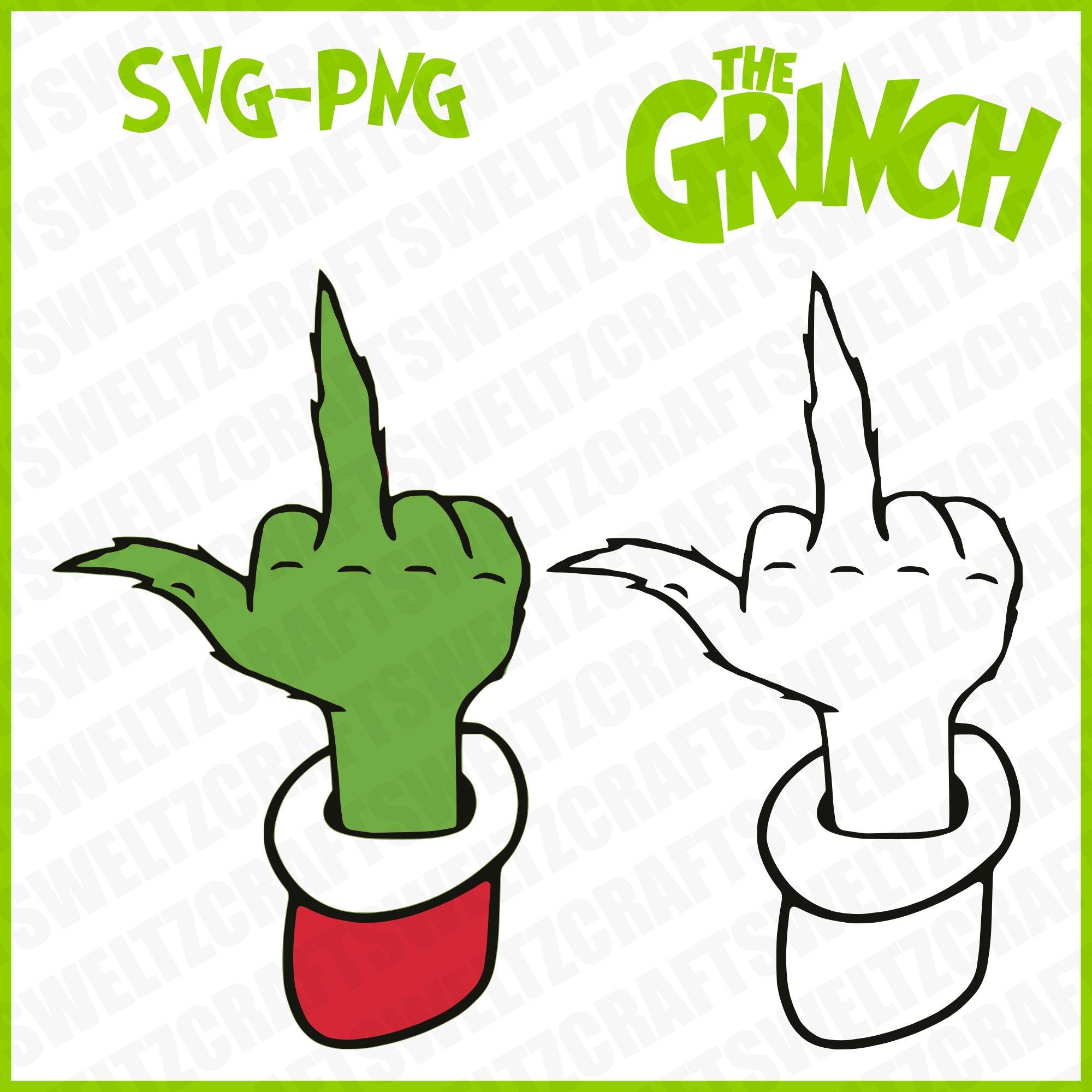Grinch Middle Finger SVG PNG | Christmas Print, Cricut & Silhouette ...