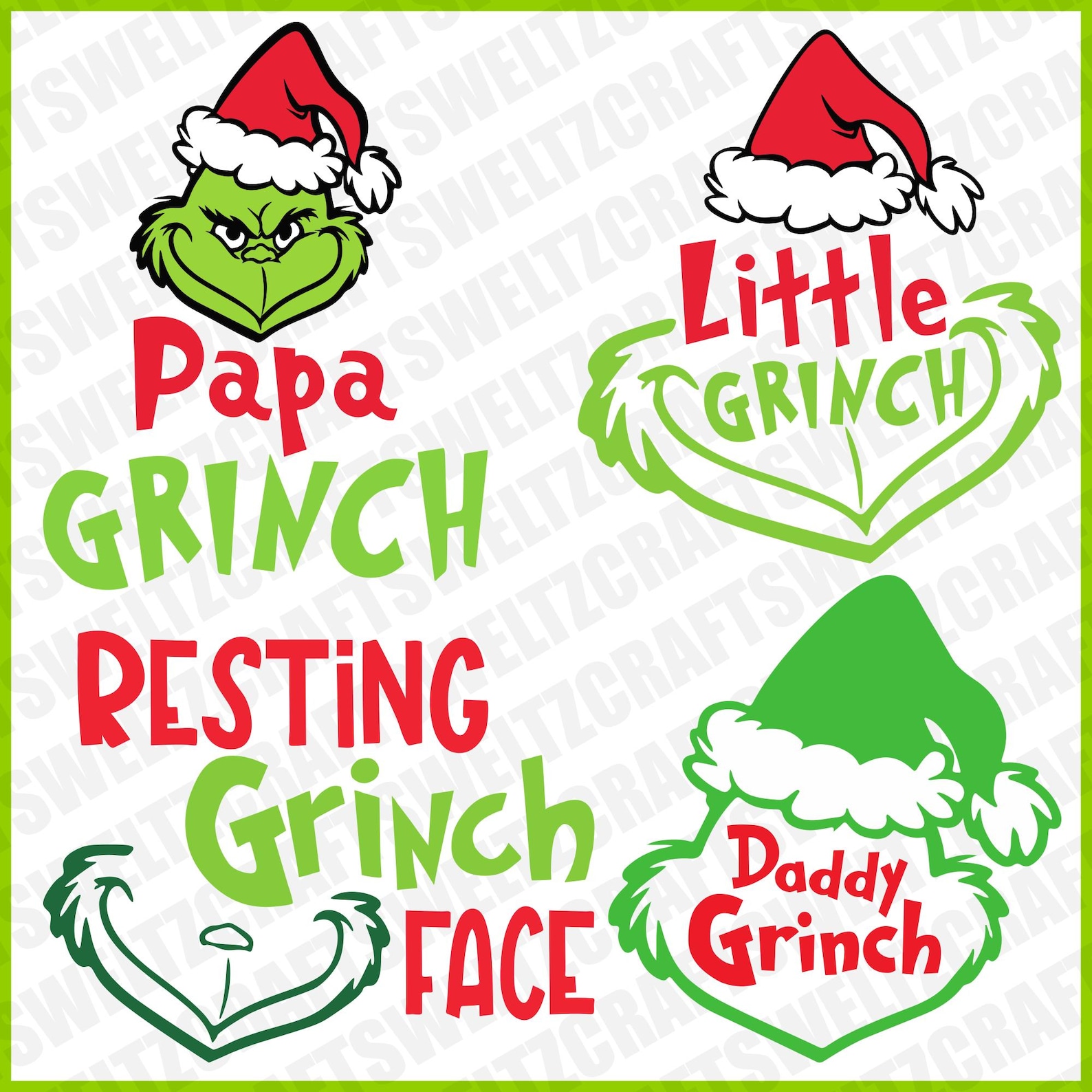 Grinch Svg Png Bundle, Grinch Family,christmas Svg, Vector Files ...