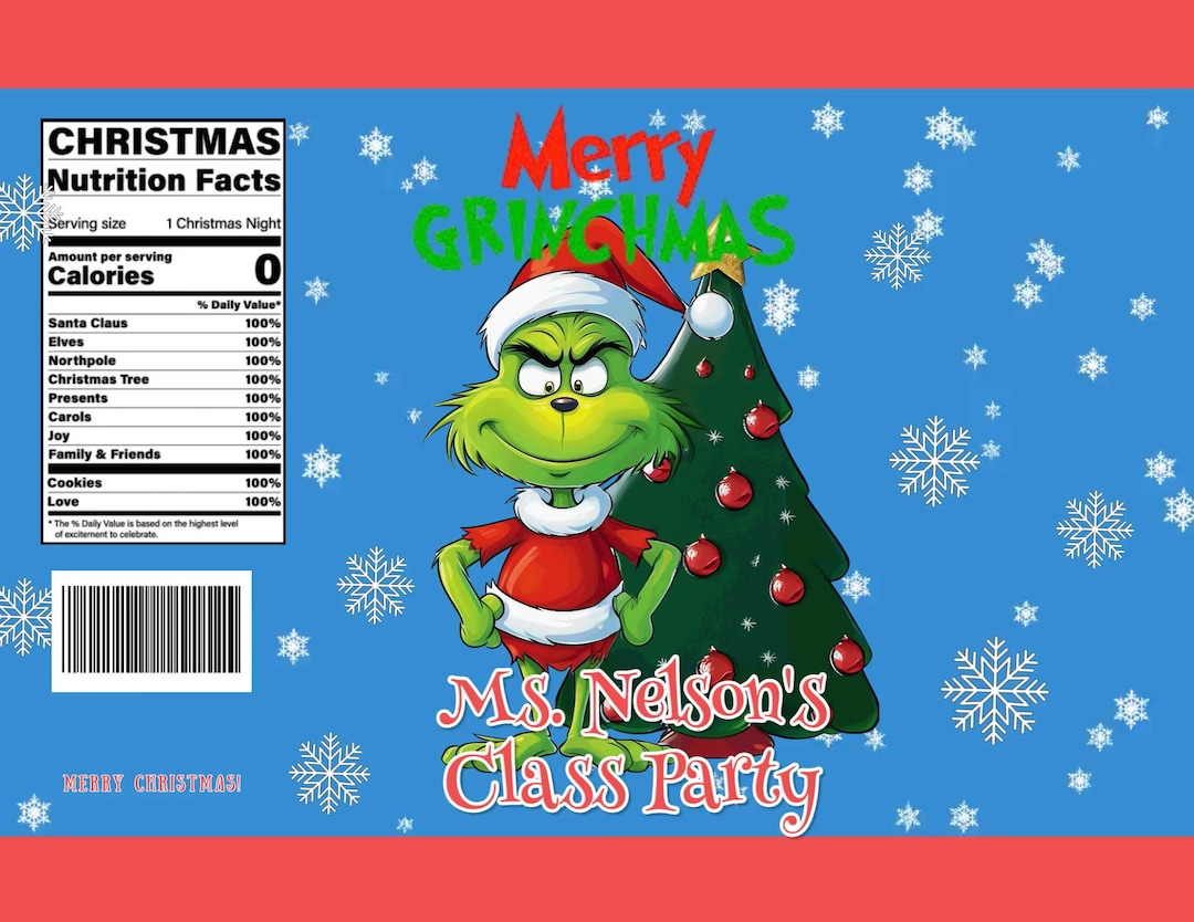 Personalized Christmas Chip Bag Template Digital File Only - Etsy