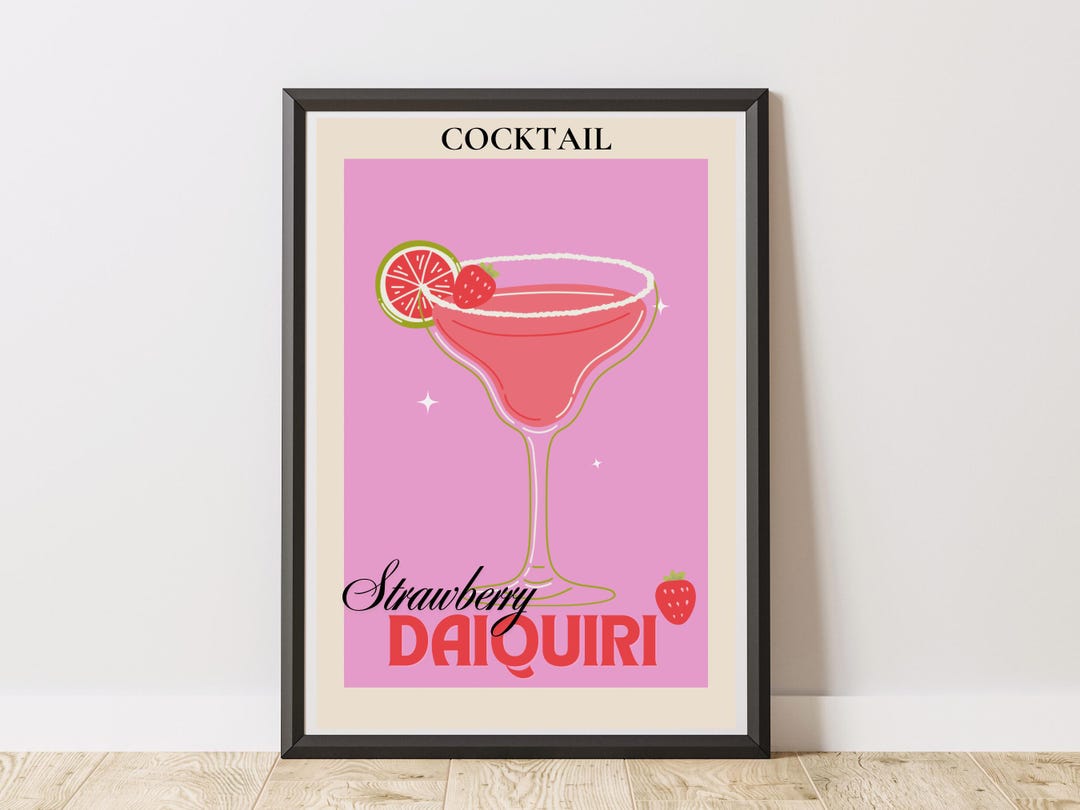 Printable Strawberry Daiquiri Poster – Instant Download, Colourful ...
