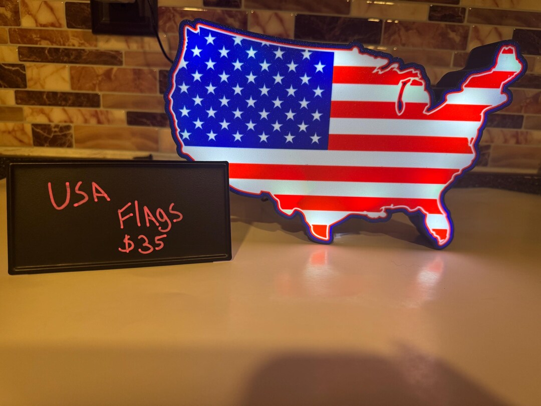 USA Flag Light up Box - Etsy