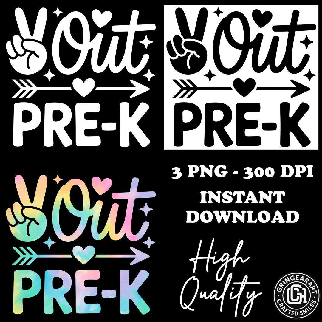 Peace Out Pre-k PNG: Tie Dye Graduation Shirt Design (digital Download ...