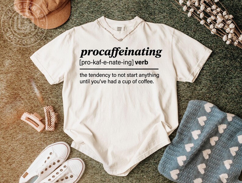 Procaffeinating PNG SVG, Coffee Lover Shirt Design, Funny Caffeine ...