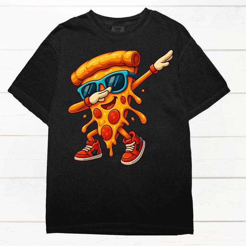 Dabbing Pizza Slice PNG – Funny Cartoon Food Clipart (instant Download ...