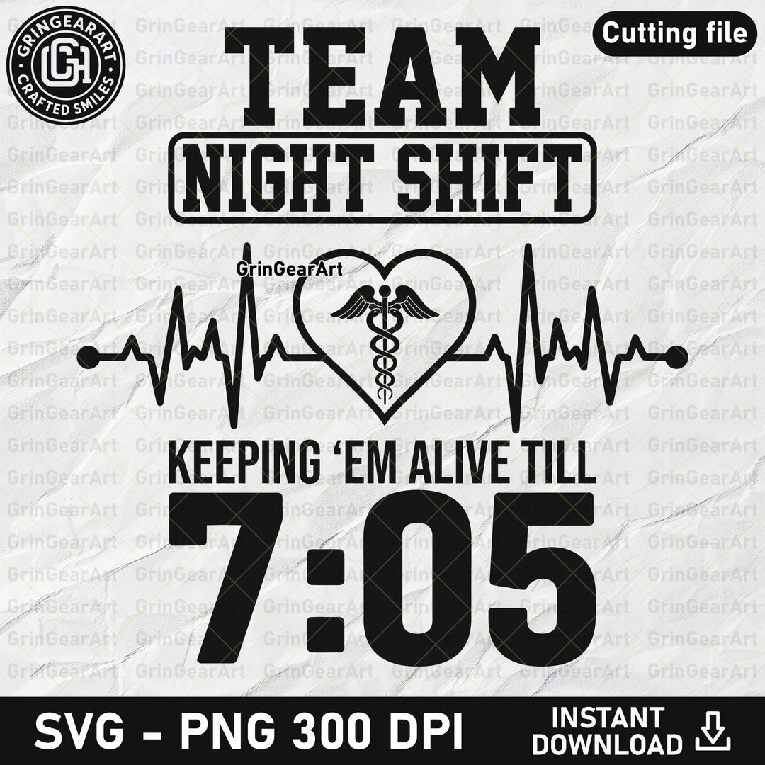 Team Night Shift SVG PNG | Night Shift Nurse Shirt | Nurse Cut File ...