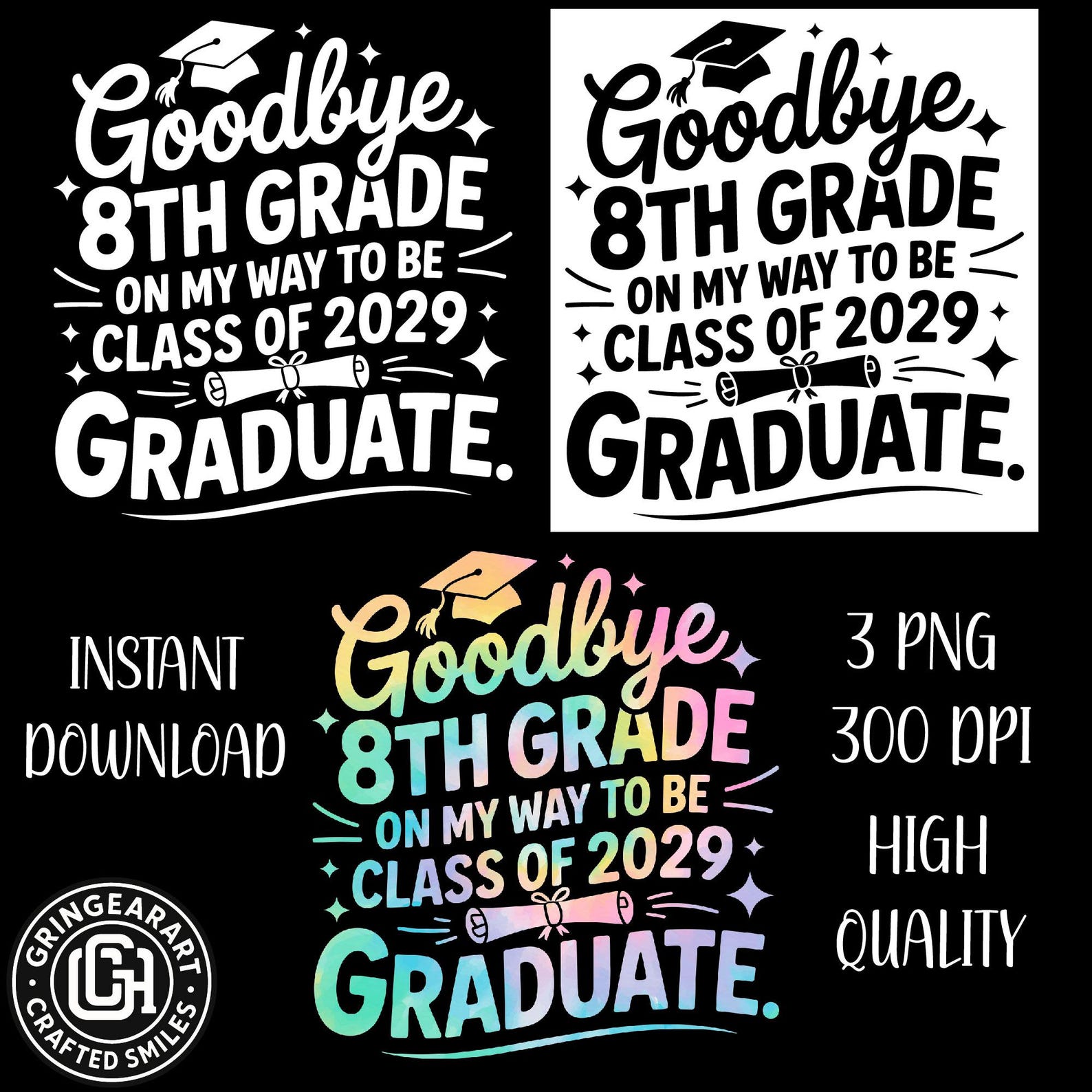 Goodbye 8th Grade PNG Class of 2029 Graduate Png, Middle School ...