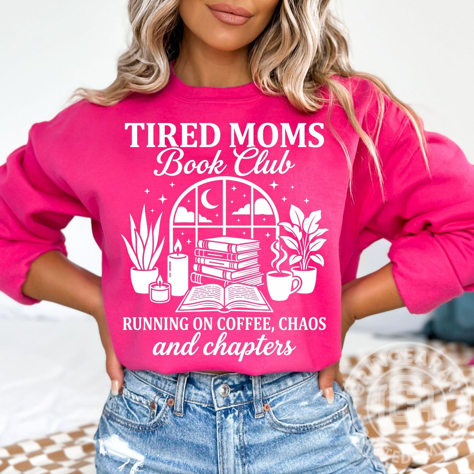 Tired Moms Book Club PNG, Reading Mom Shirt Design (digital Download ...