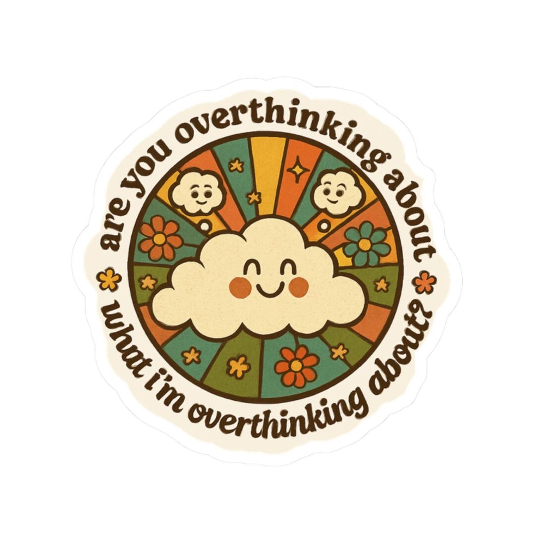 Overthinking Cloud Vinyl Sticker, Funny White Elephant Gift - Etsy