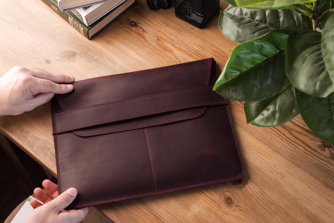 A4 Leather Document Folder, Personalized Leather Portfolio, Leather ...