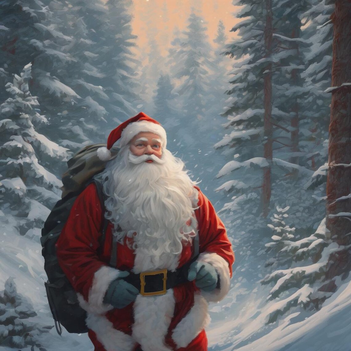 Santa Portrait for Printing - Etsy