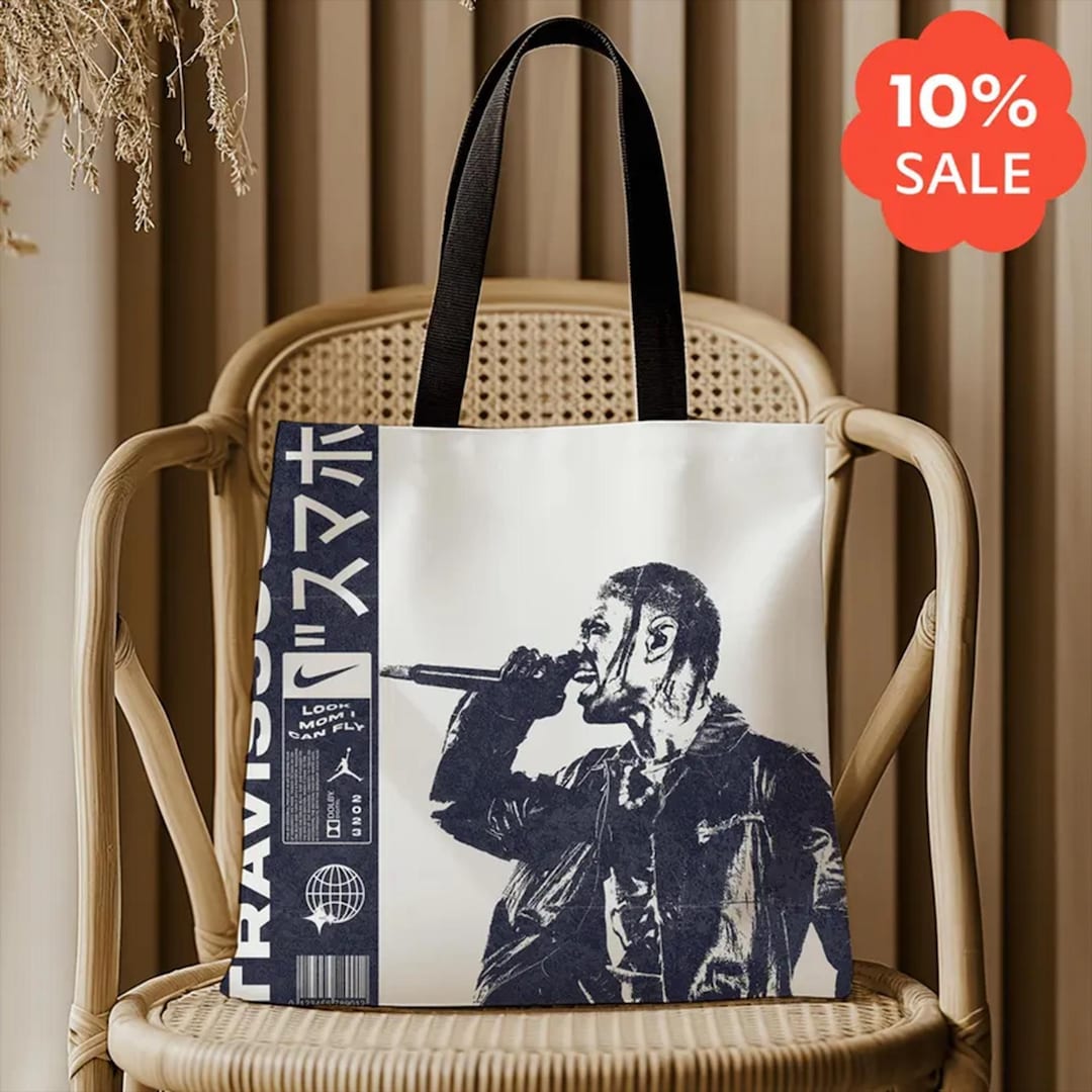 Travis Scott Tote Bag Hip Hop Music Merchandise, Large Canvas Carryall ...