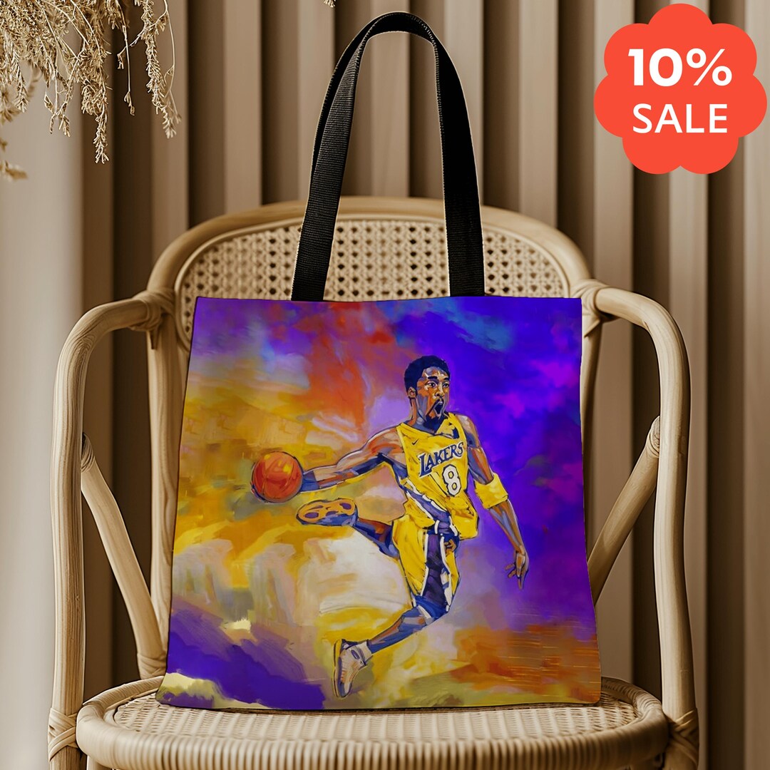 Colorful Koby Bryant Tote Bag, Lakers Basketball Sports Fan Gift, Kobe ...