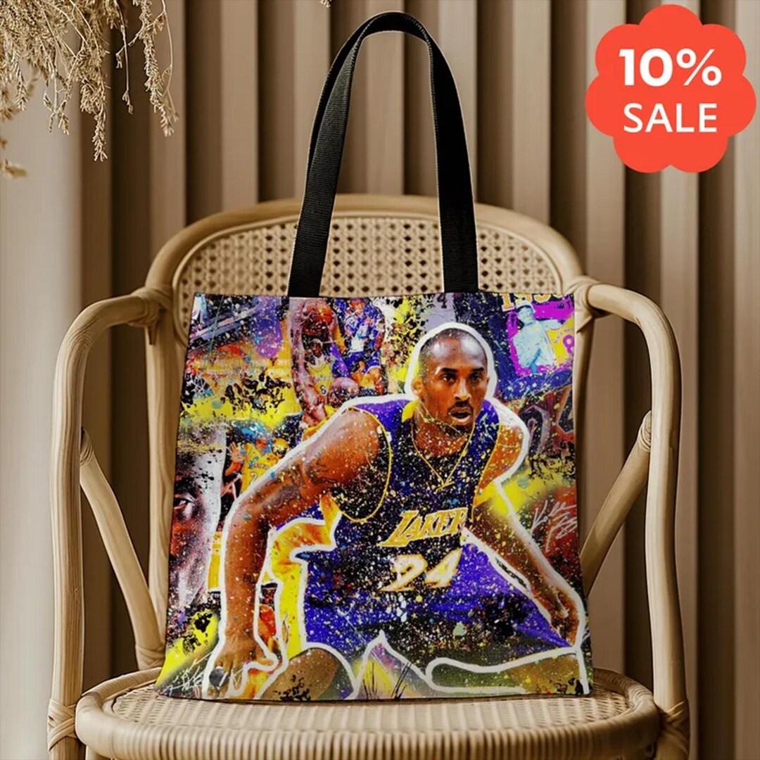 Kobe Bryant Tote Bag Sports Fan Gift, Basketball Player Tote, Black ...