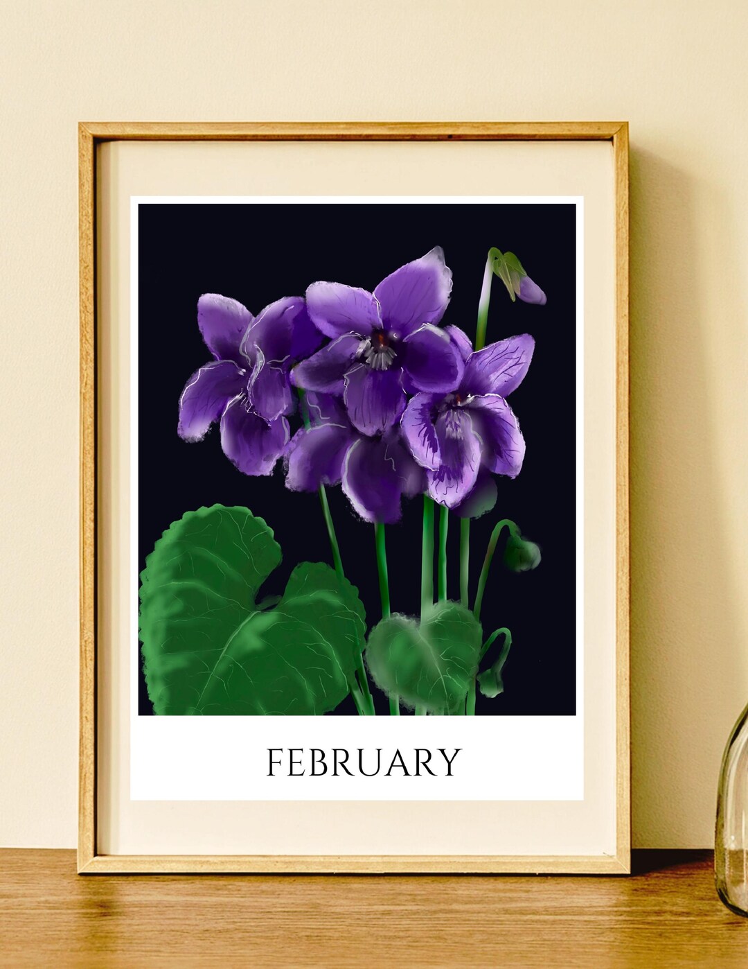 February Birth Flower Violets Digital Printable Art Home Decor Instant ...