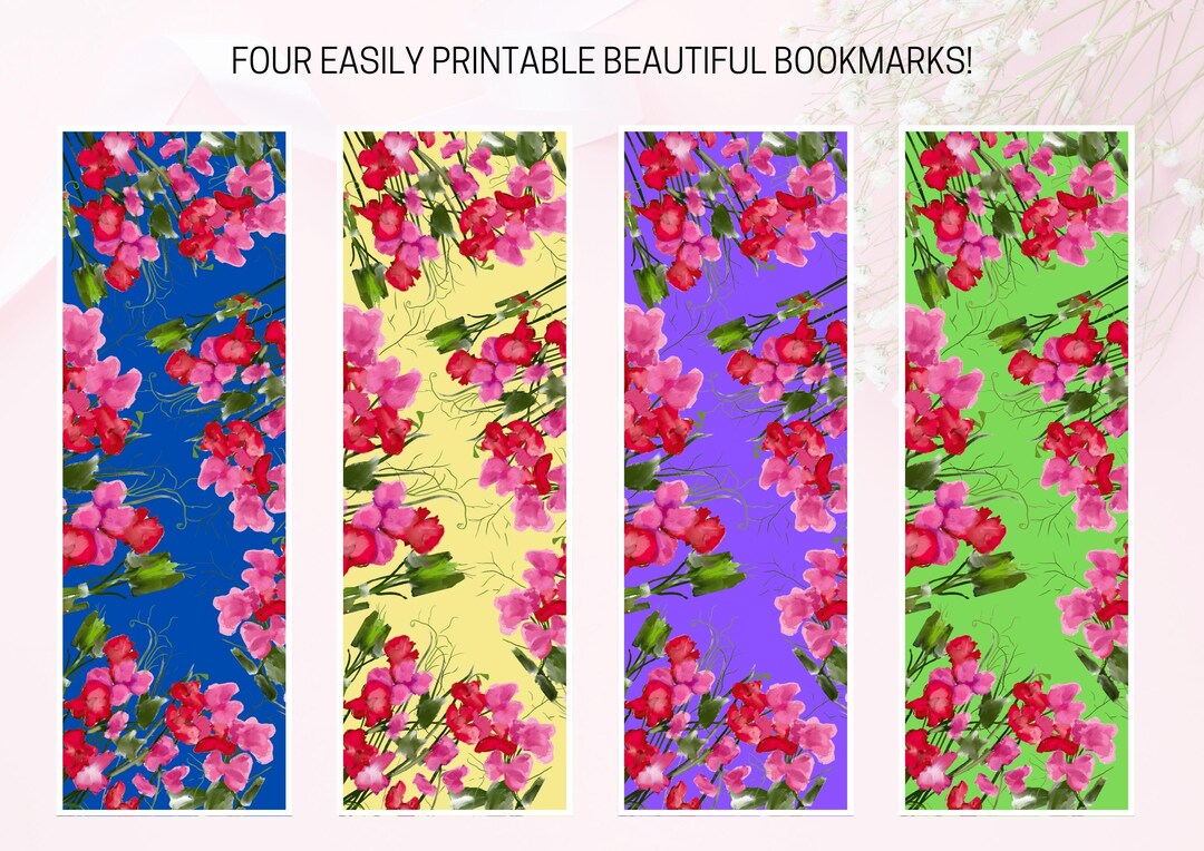 Beautiful Original Handpainted Sweet Pea Design Floral Bookmarks for ...