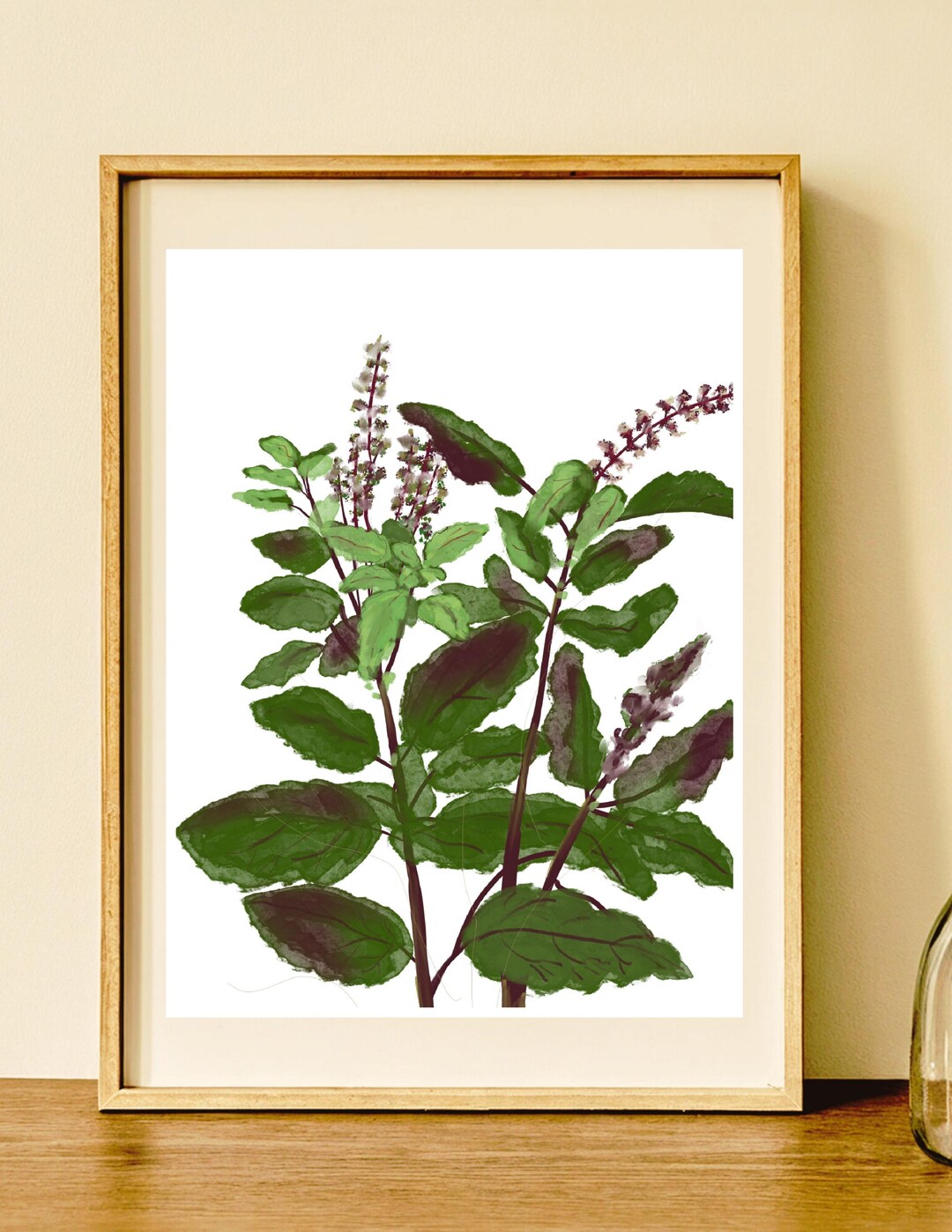 Red Holy Basil: Tulsi Digital Printable Artwork| Instant Download Herbs ...
