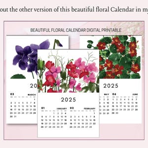 Beautiful Floral Printable 2025 Calendar A4 Size| Original Handmade ...