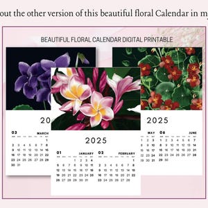Whimsical Flower 2025 Calendar Print | A4 Instant Download | DIY Wall ...