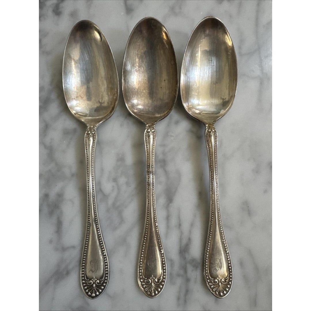 Wallace (1835 R. Wallace) Silverplate STUART (1899) Table Serving Spoon ...