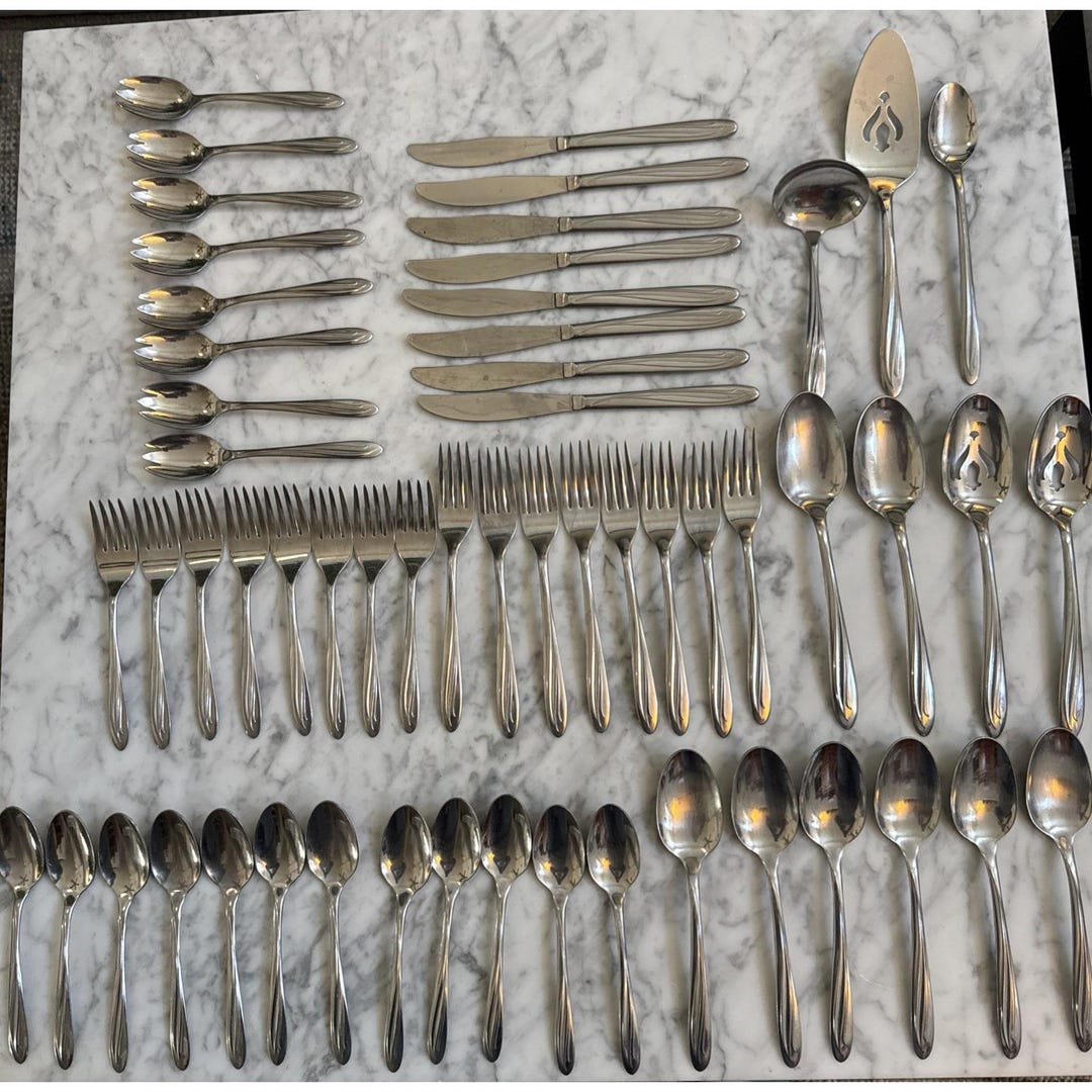International Silver Superior Stainless DYNAMIC Vtg. Swirl Pattern USA ...