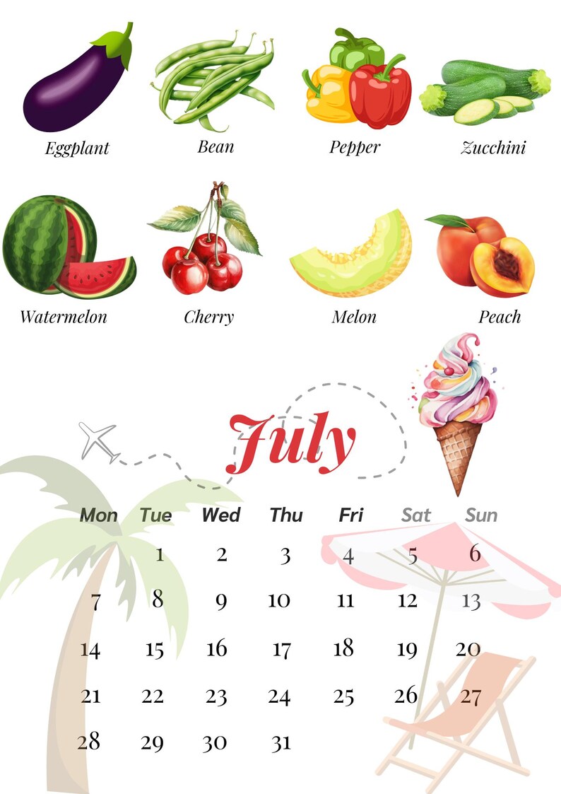 2025 Seasonal Fruit-vegetable Calendar - Fresh, Sustainable, Stylish ...