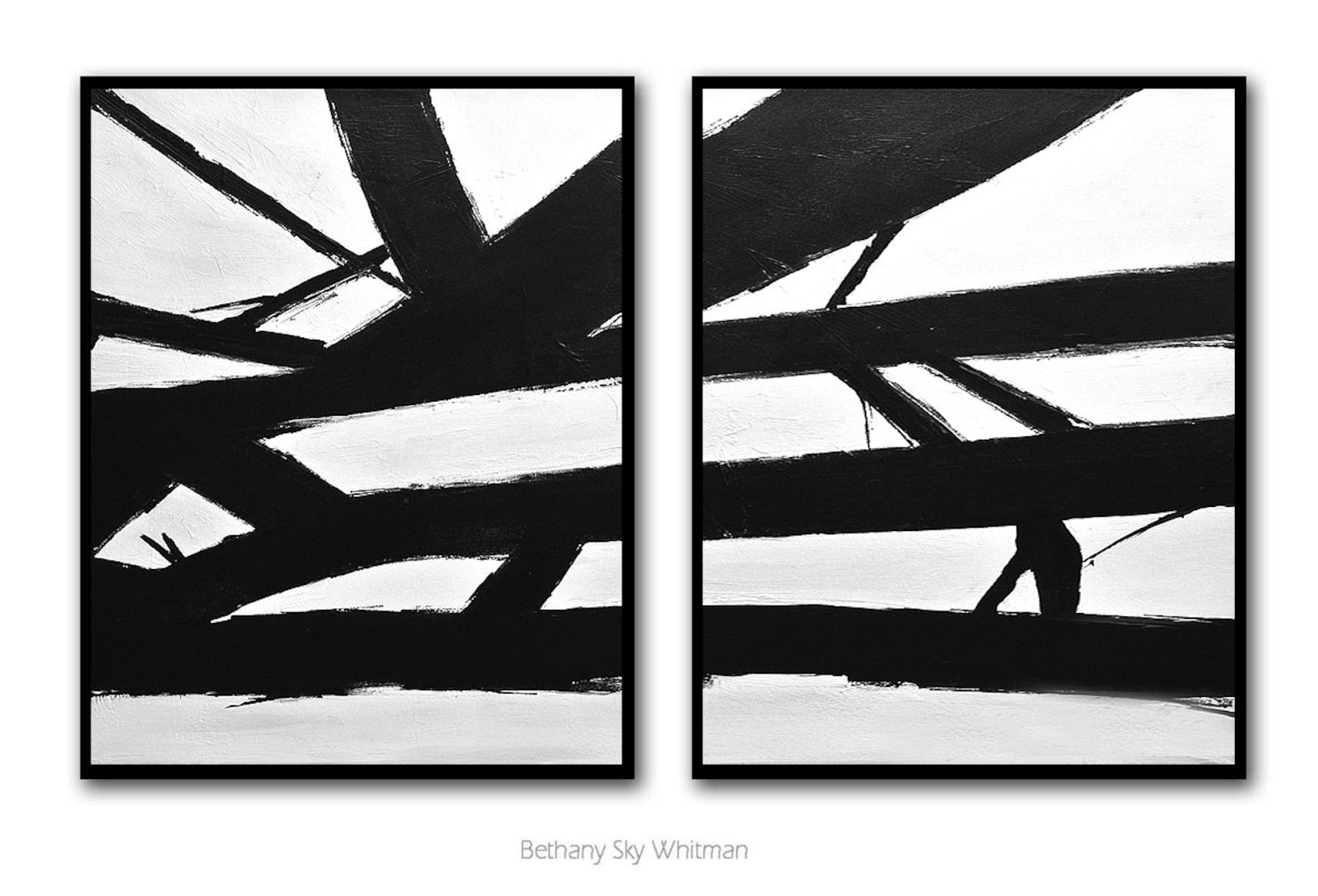 2 Piece Large Original Abstract Painting Modern Minimalist Art - Etsy