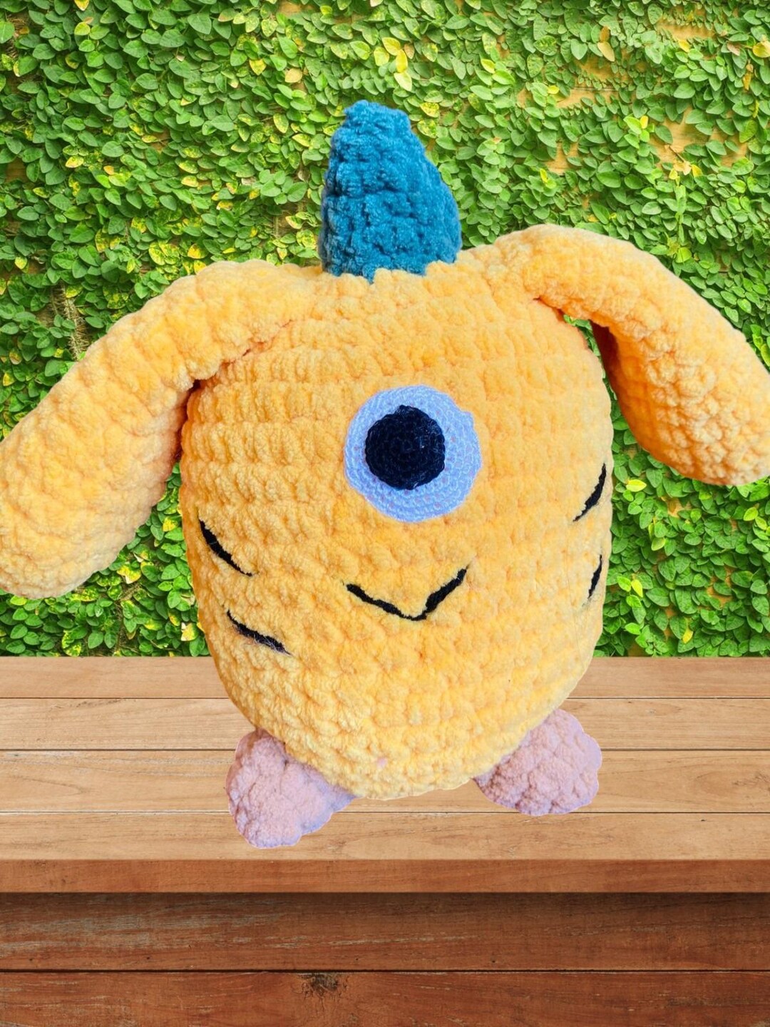 Crochet One-eye Monster Boy – Handmade Plush Toy, Yellow Monster Gift ...