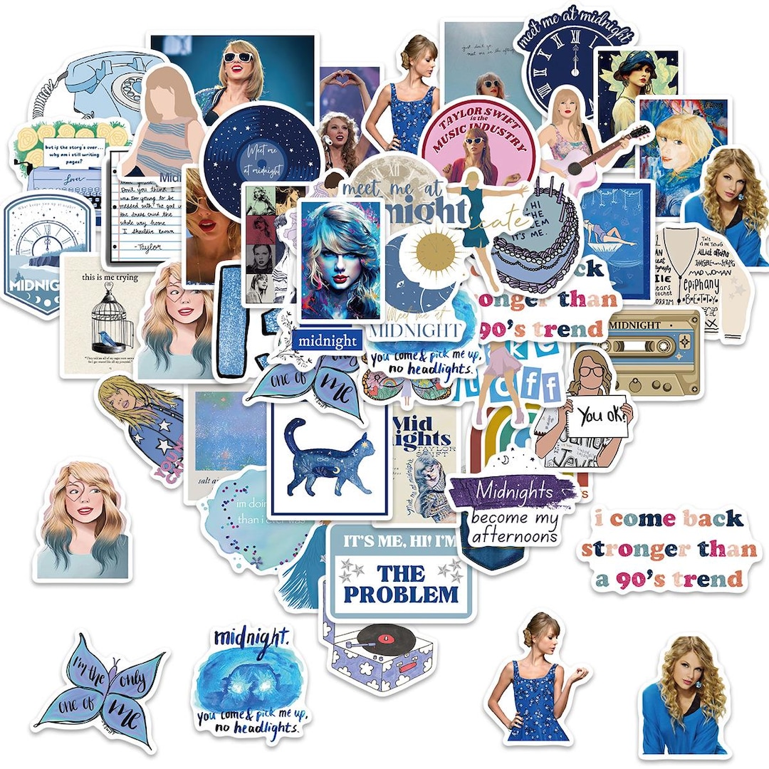 Set of 50pcs: Curated Taylor Swift Album Sticker Set Waterproof ...