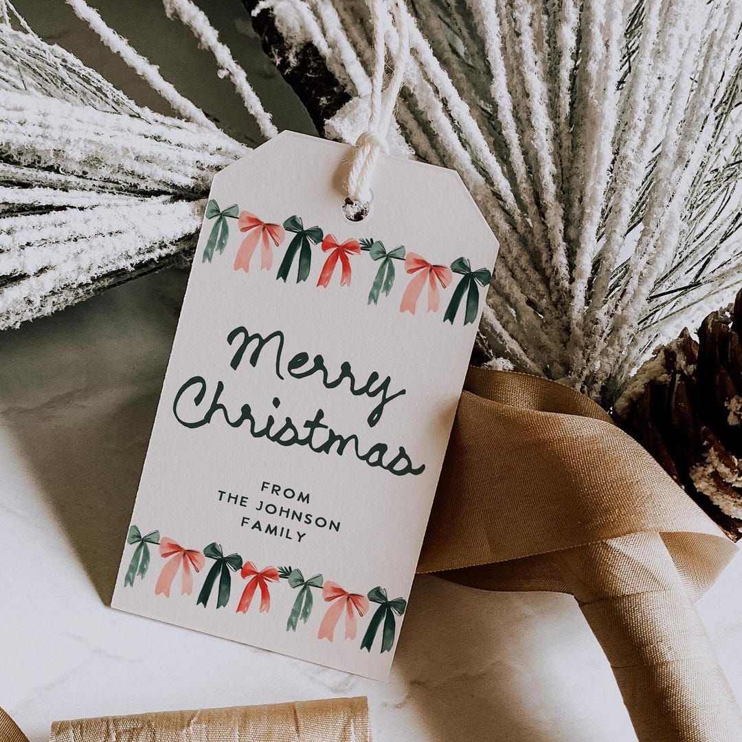 Christmas Gift Tag Printable, Printable Christmas Gift Tag, Holiday ...