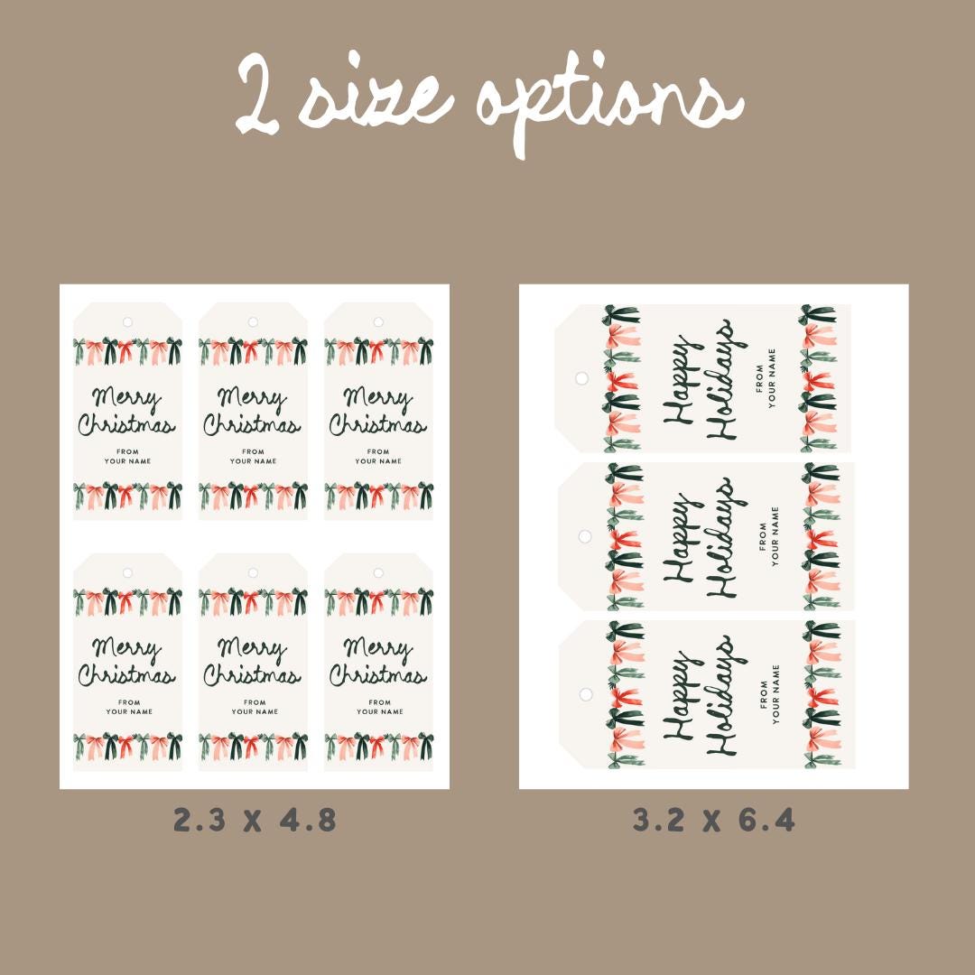 Christmas Gift Tag Printable, Printable Christmas Gift Tag, Holiday ...
