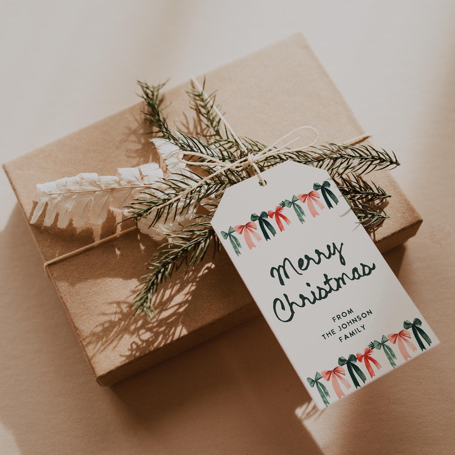 Christmas Gift Tag Printable, Printable Christmas Gift Tag, Holiday ...