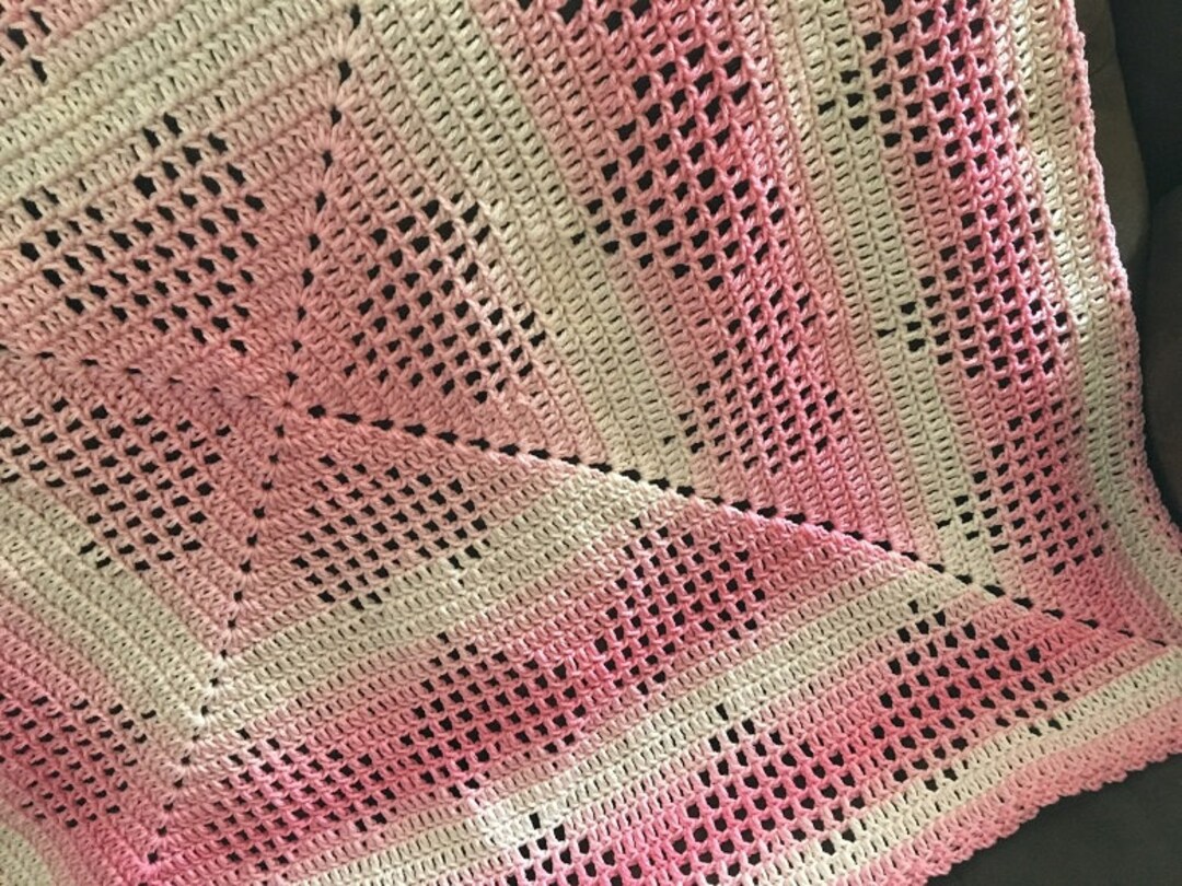Pattern Only Toddler Filet Hearts Crochet Afghan Pattern Blanket ...